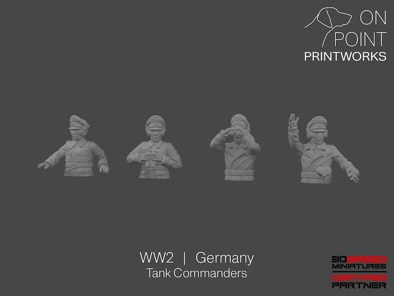 WW2 Germany - Tank Commander Set - 28mm - 1/56 Scale - Bolt Action ...