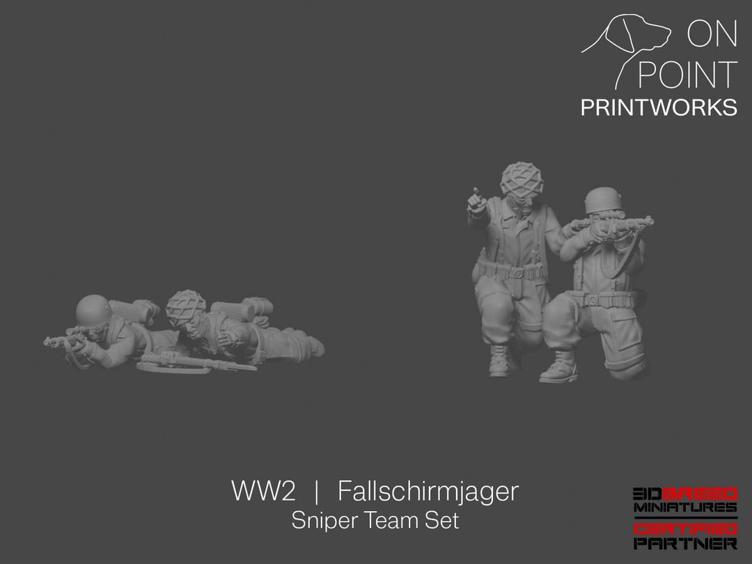 WW2 Fallschirmjager - Sniper Team Set - 28mm - 1/56 Scale - Bolt Action ...