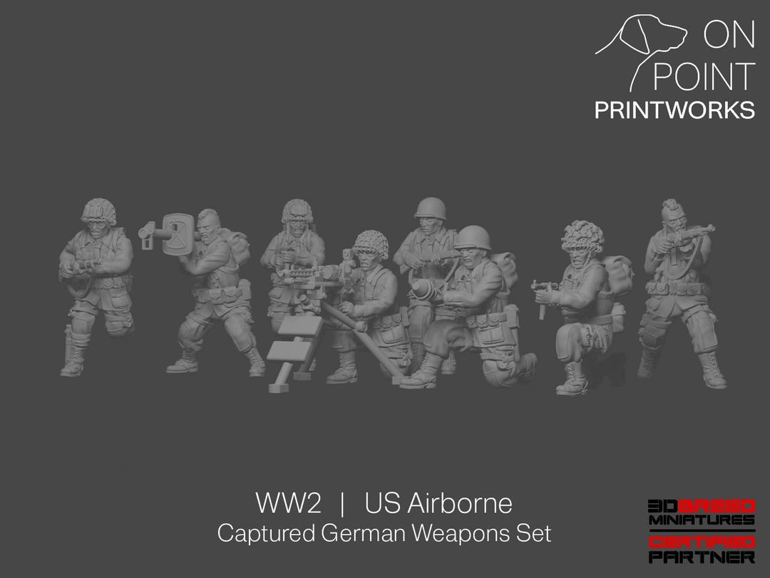 WW2 US Airborne - Captured Enemy Weapons Set- 28mm - 1/56 Scale - Bolt ...