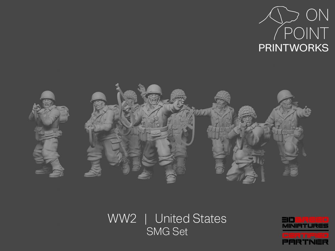 WW2 United States - SMG Squad - 28mm - 1/56 Scale - Bolt Action - Chain ...
