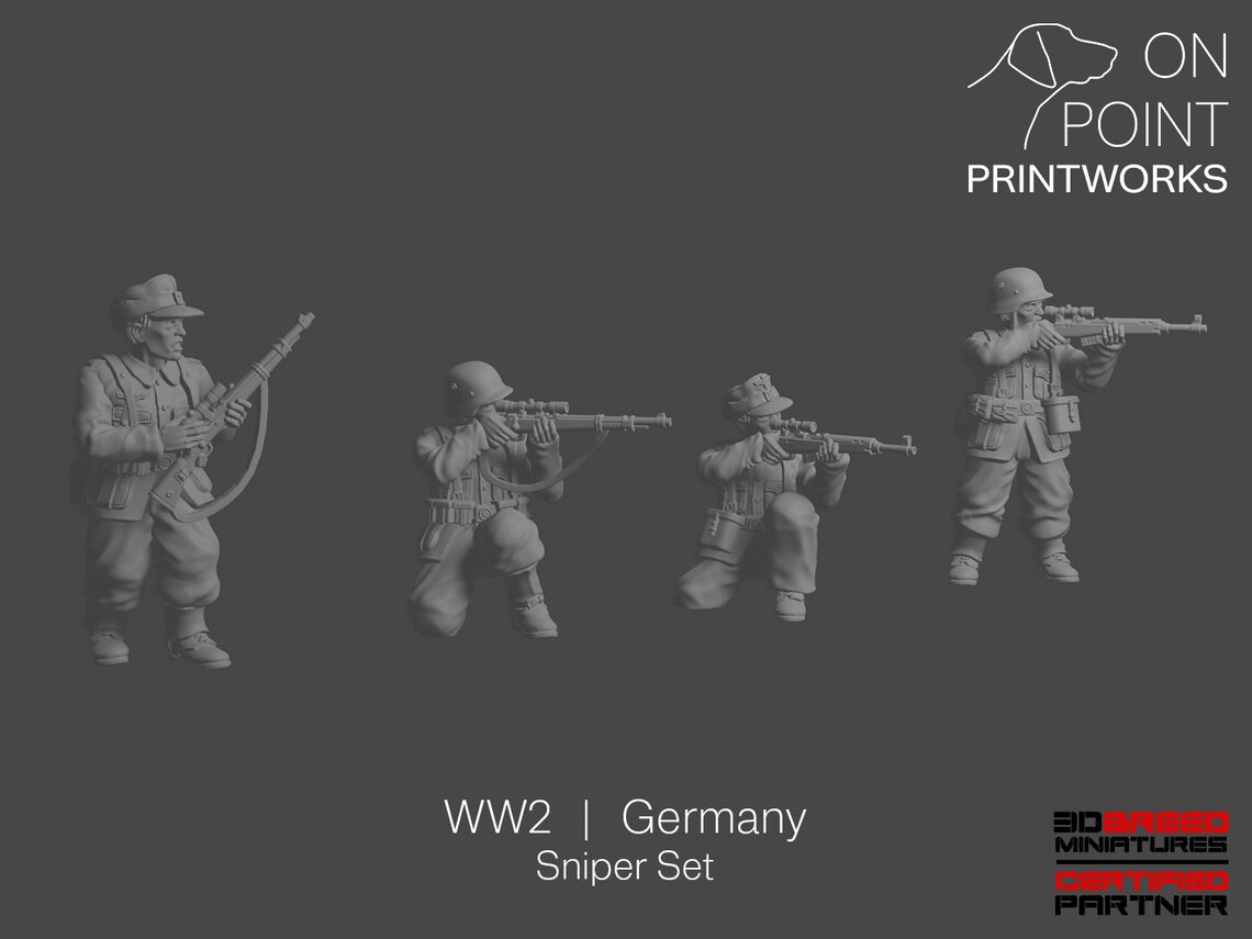 WW2 Germany - Sniper Set - 28mm - 1/56 Scale - Bolt Action - Chain of ...