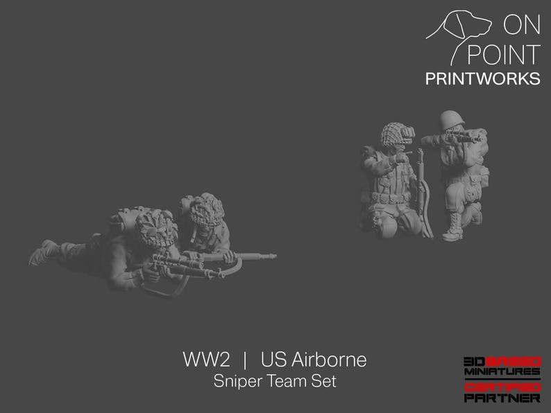 WW2 US Airborne - Sniper Team Set - 28mm - 1/56 Scale - Bolt Action ...