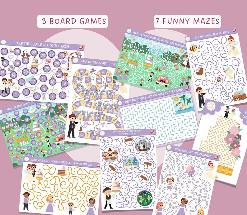 Printable Wedding Games for Kids Entertainment Wedding Activities Party ...