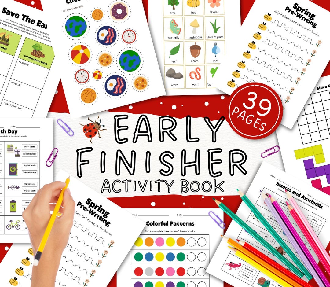 Printable Early Finishers Activity Book, Printable Activity Book, Kids ...