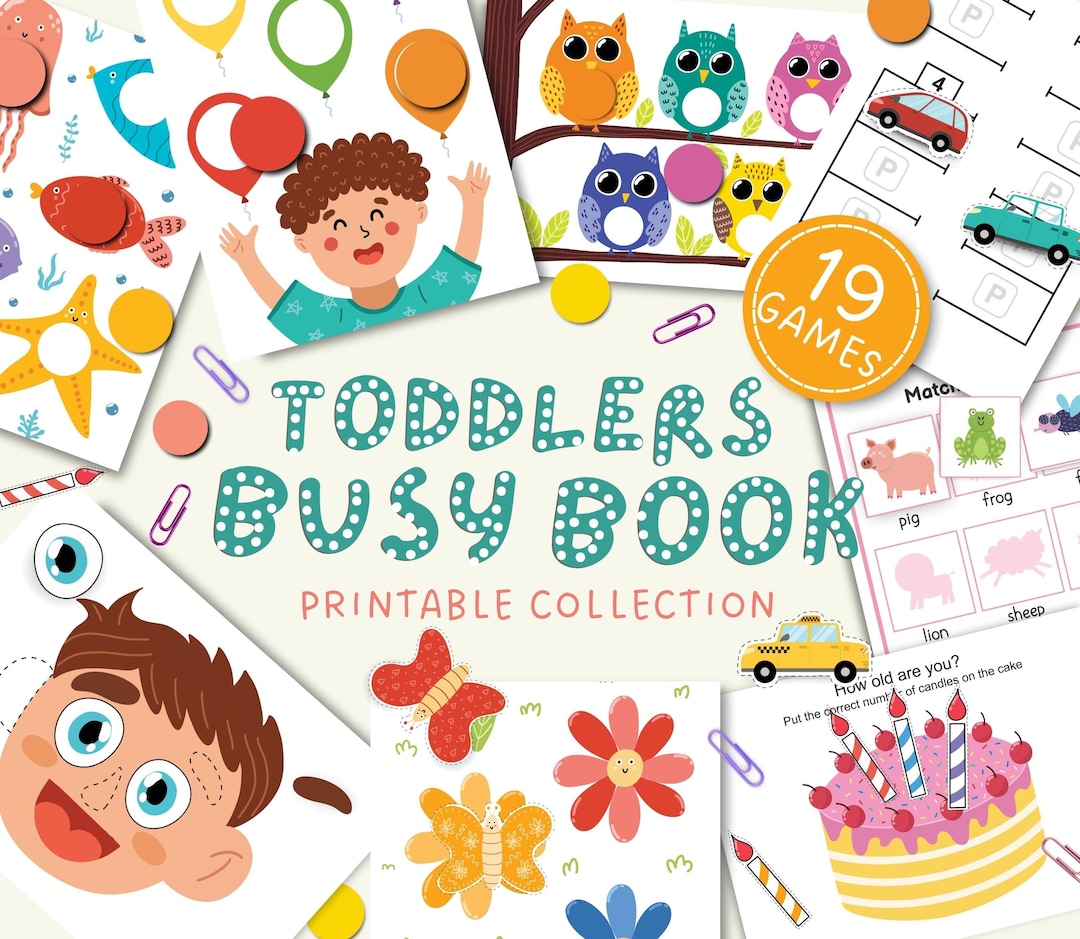Toddler Busy Book Printable Busy Book Toddler Activity,preschool ...