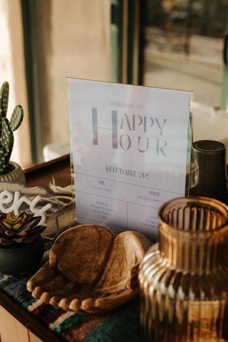 Editable Wedding Bar Menu Template | His and Hers Signature Cocktails ...