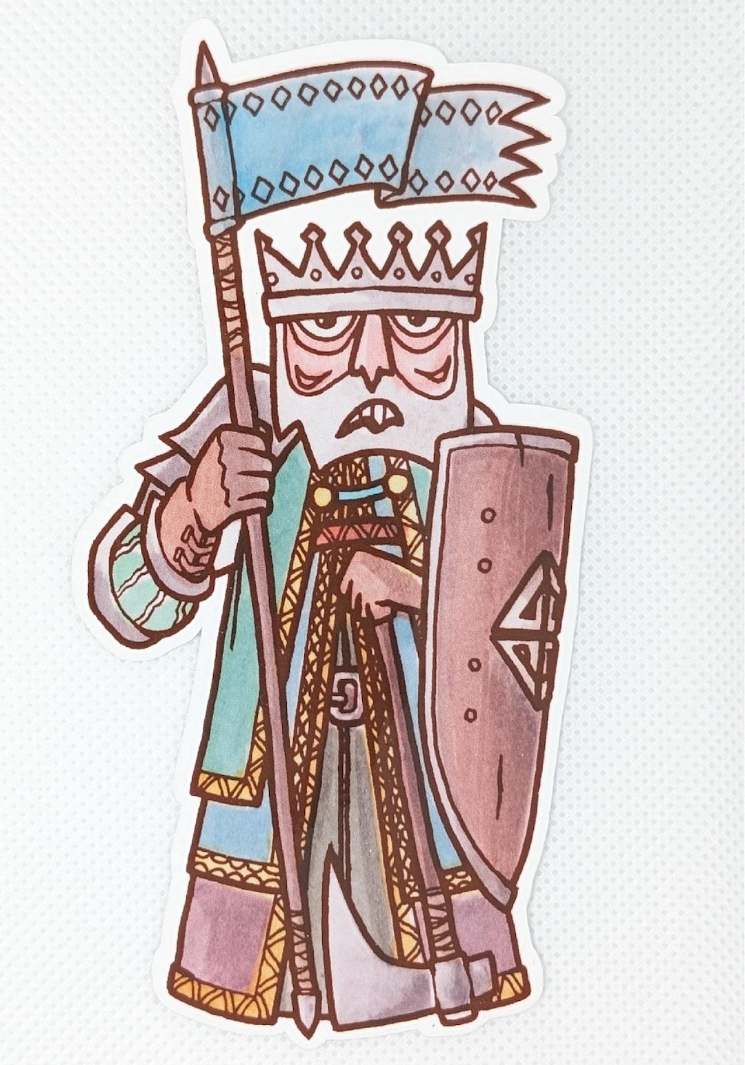 Viking King Vinyl Sticker by Grim and Greymalkin Lewis Chessmen Shield ...