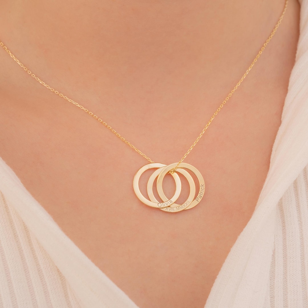Personalized Circle Necklace, Valentines Day Gift, Family Necklace ...