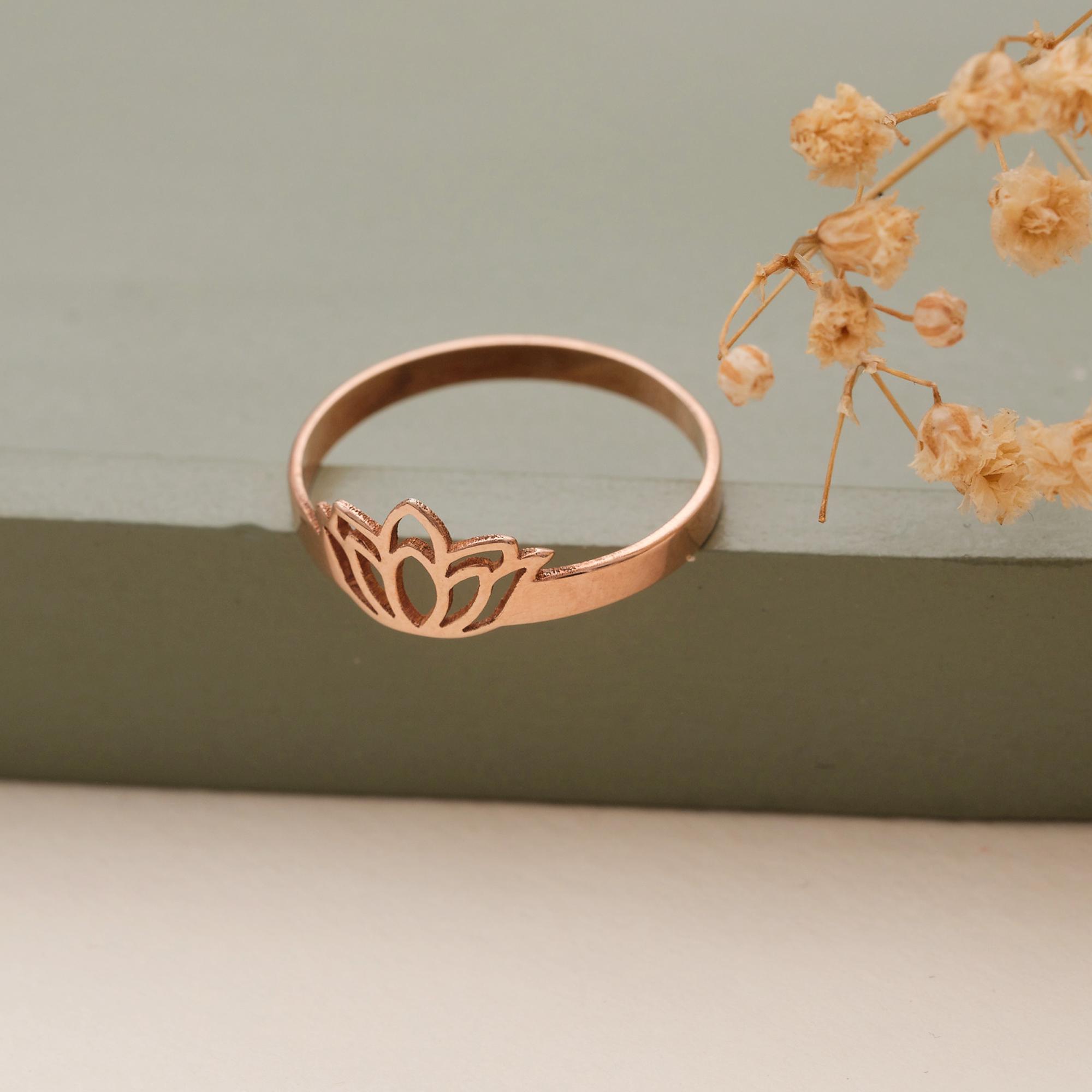 Elegant Lotus Flower Ring Lotus Flower Ring for Her Gold Lotus Symbol ...
