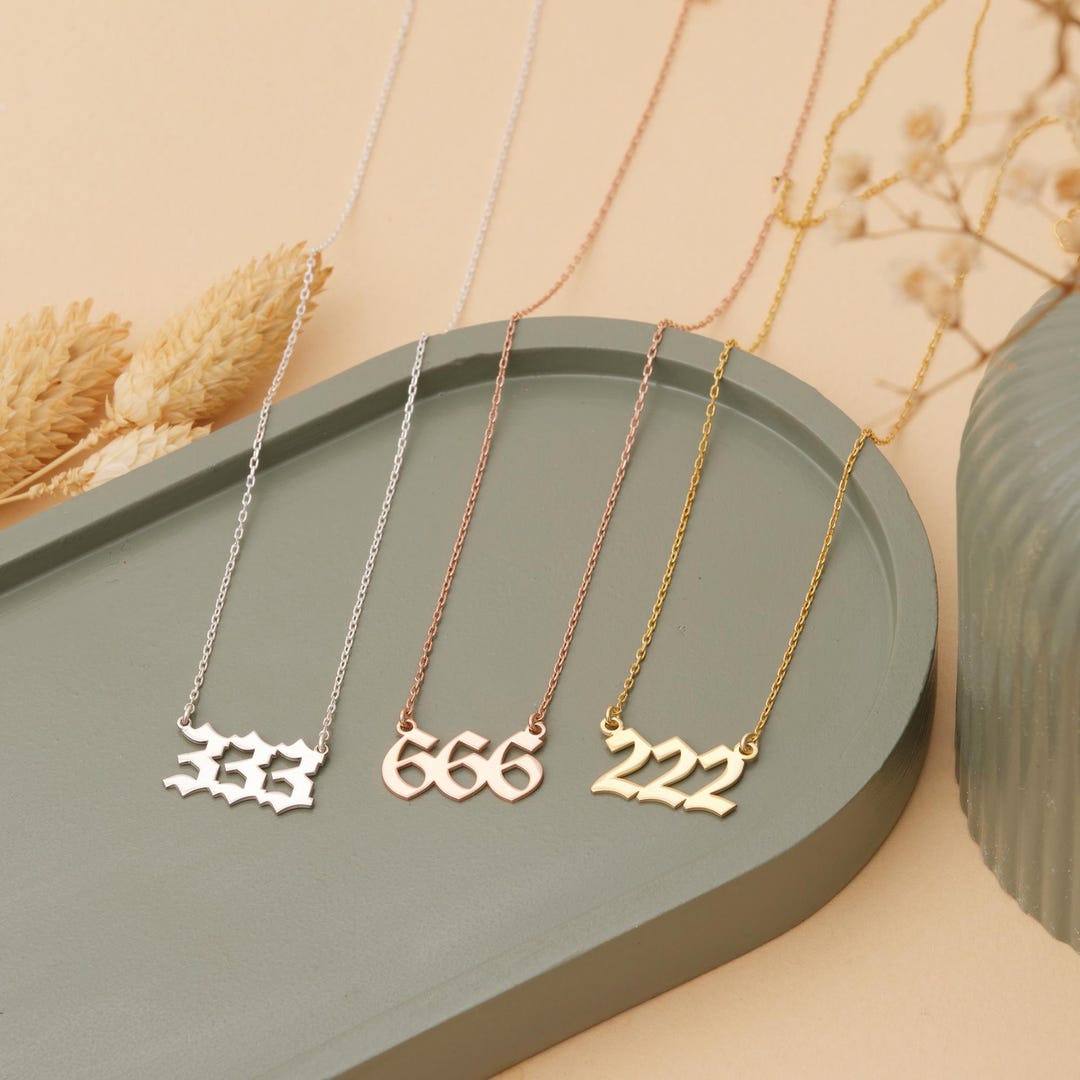 Custom Angel Number Necklace for Her Lucky Number Necklace Personalized ...
