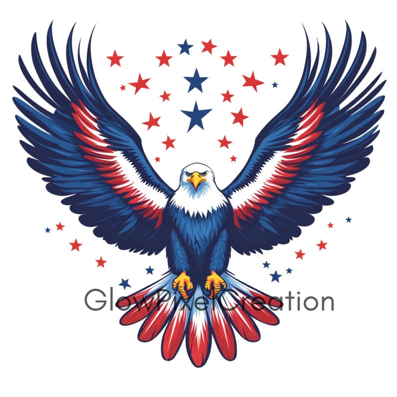 27 American Eagle Clipart Set, Patriotic 4th of July Pngs for ...