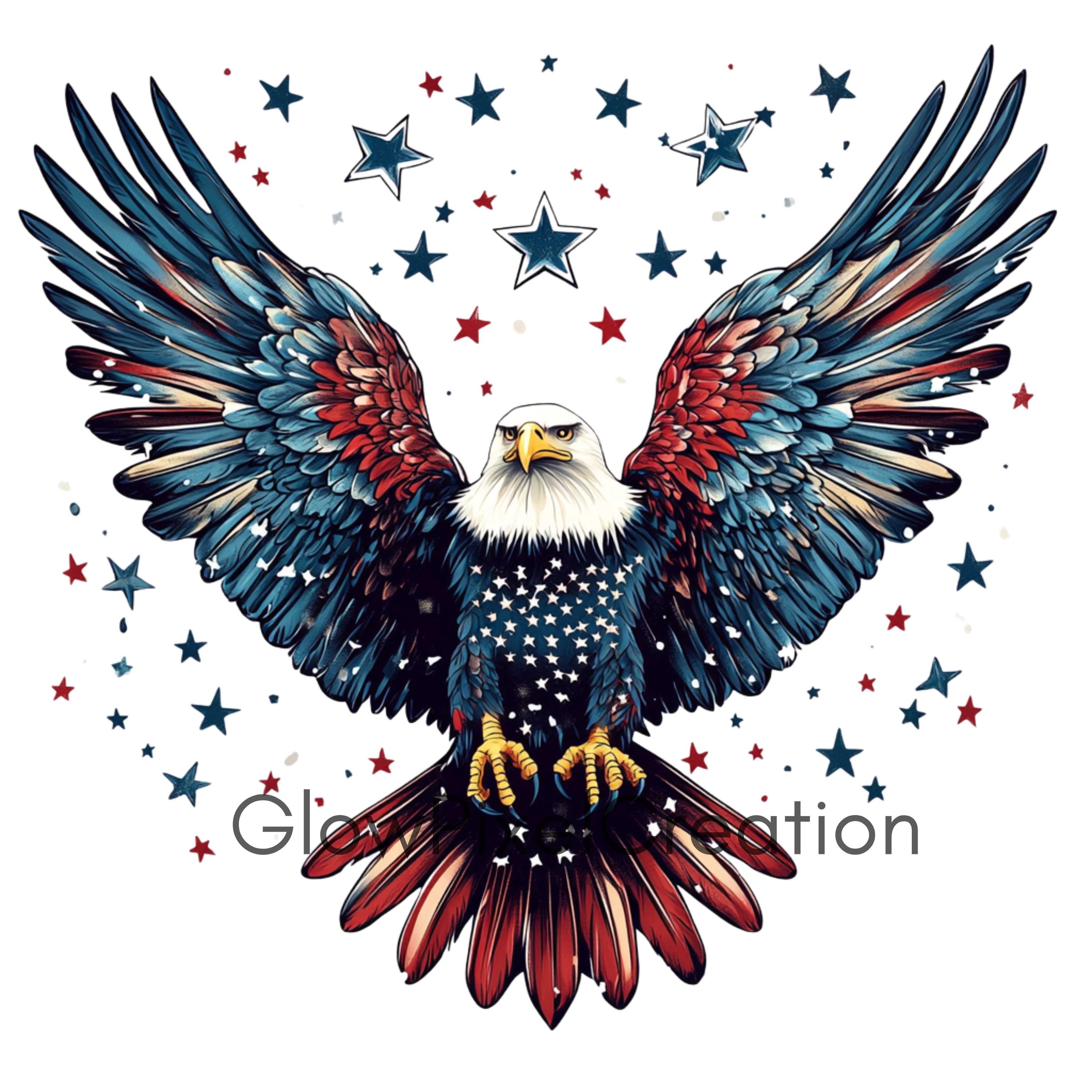 27 American Eagle Clipart Set, Patriotic 4th of July Pngs for ...