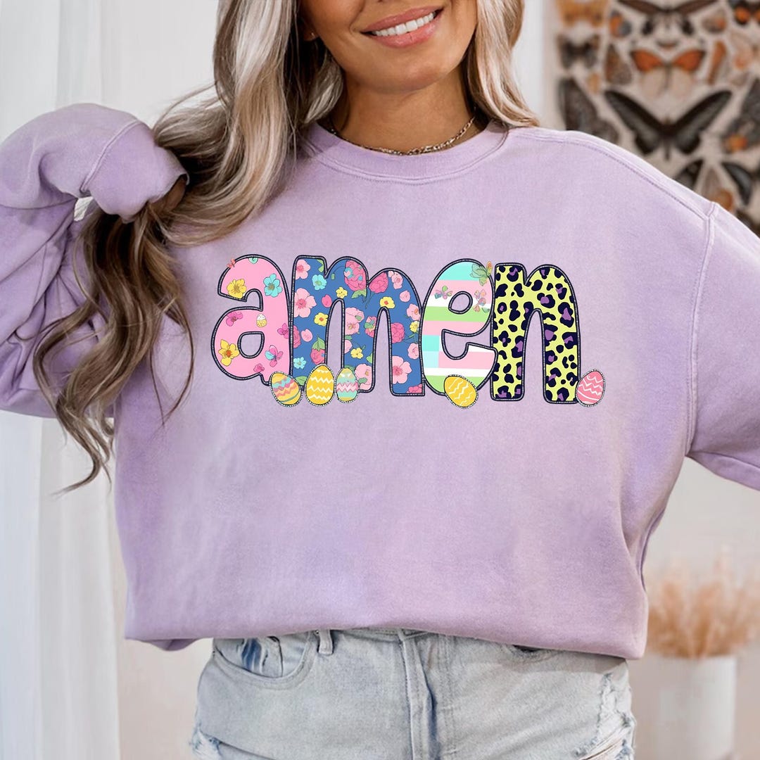 Floral Amen Christian Easter Png, Sublimation, Dtf Transfer, Retro Amen ...