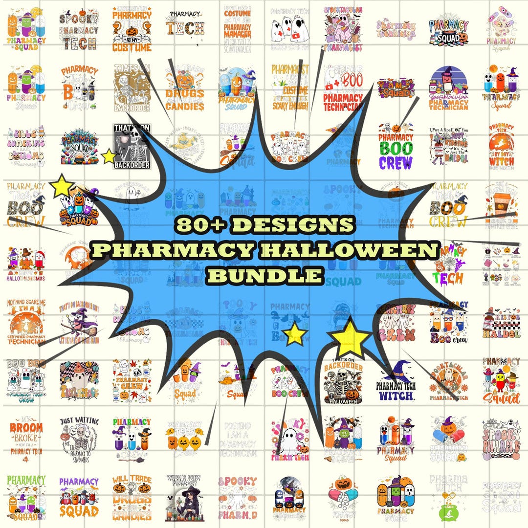 80+ Pharmacy Halloween PNG Bundle, Funny Halloween Ghost Pharmacist ...