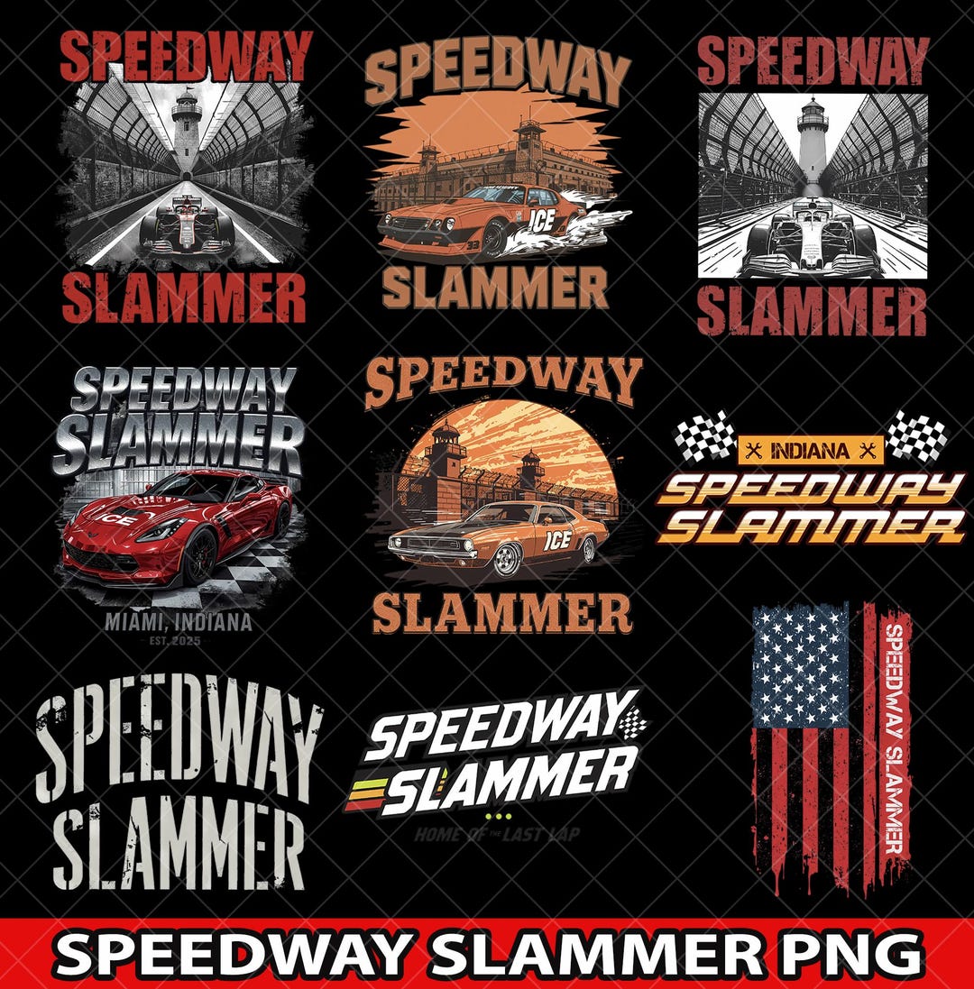 Speedway Slammer Png Bundle, Race Car, Vintage Racing Png, Racing Fan ...