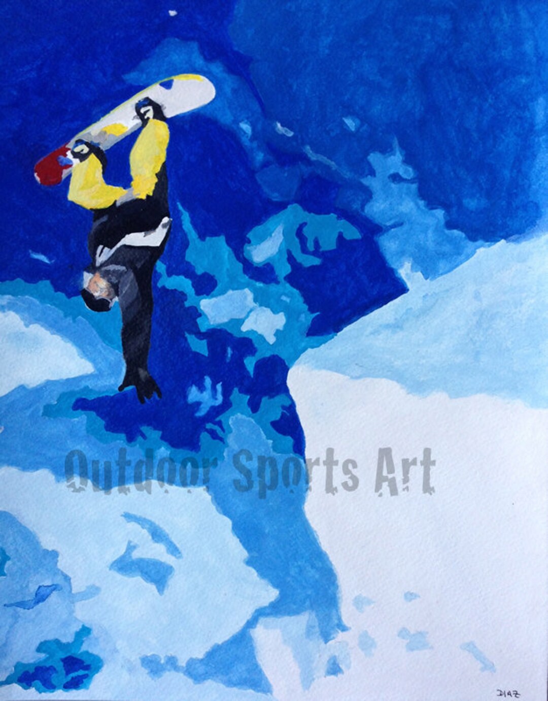 Snowboard-Tame Dog WInter Sports Art - Etsy España