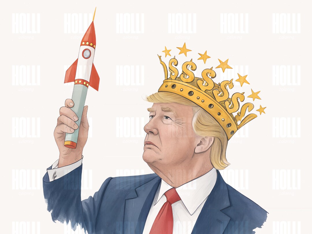 Donald Trump Krone & Rakete Clipart PNG | Humorvolle Cartoon ...