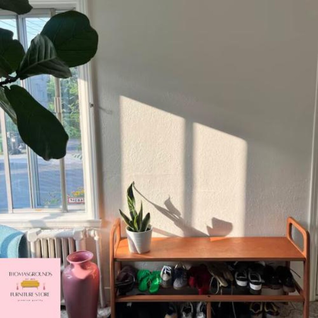 Teak Bench, Mid-century Modern Entryway Bench, Shoe Storage Bench, Wood ...