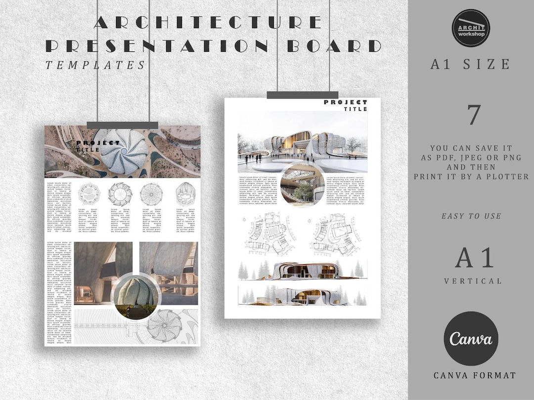 Canva Architecture Presentation Board Templates Presentation Board ...