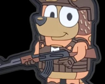 PVC Bluey Moral Tactical Patch Hook Orange - Etsy