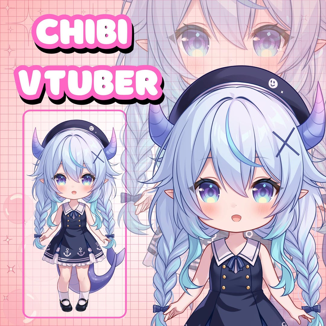 CUSTOM CHIBI VTUBER | Custom Vtuber Model, Vtuber Character, Vtuber ...