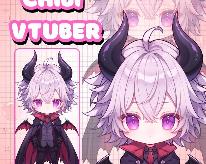 Custom Pngtuber Model | Pngtuber Commission | Cute Chibi PNG Tuber ...
