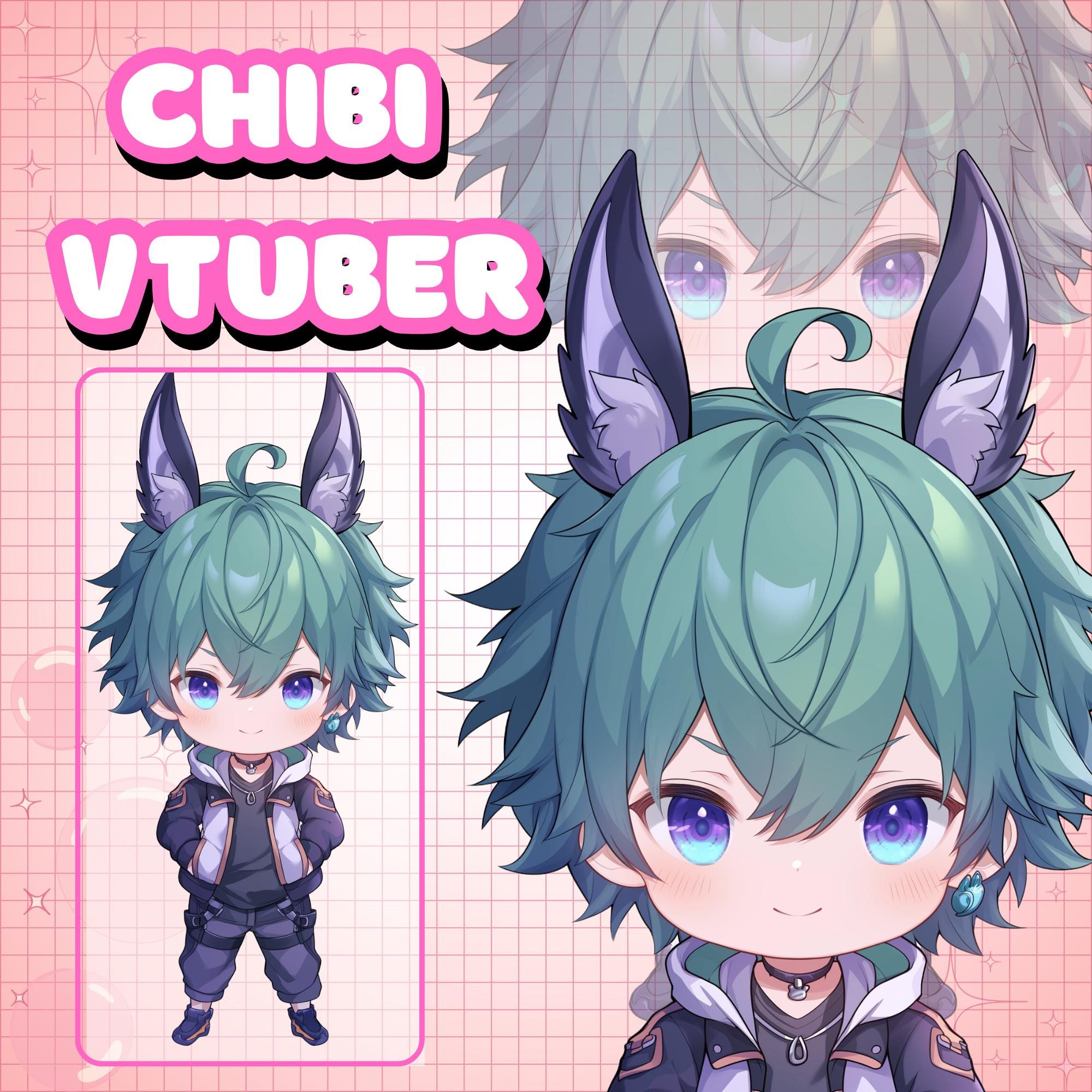 Chibi Vtuber Commission | Custom Chibi LIVE2D Model, Vtuber Chibi ...