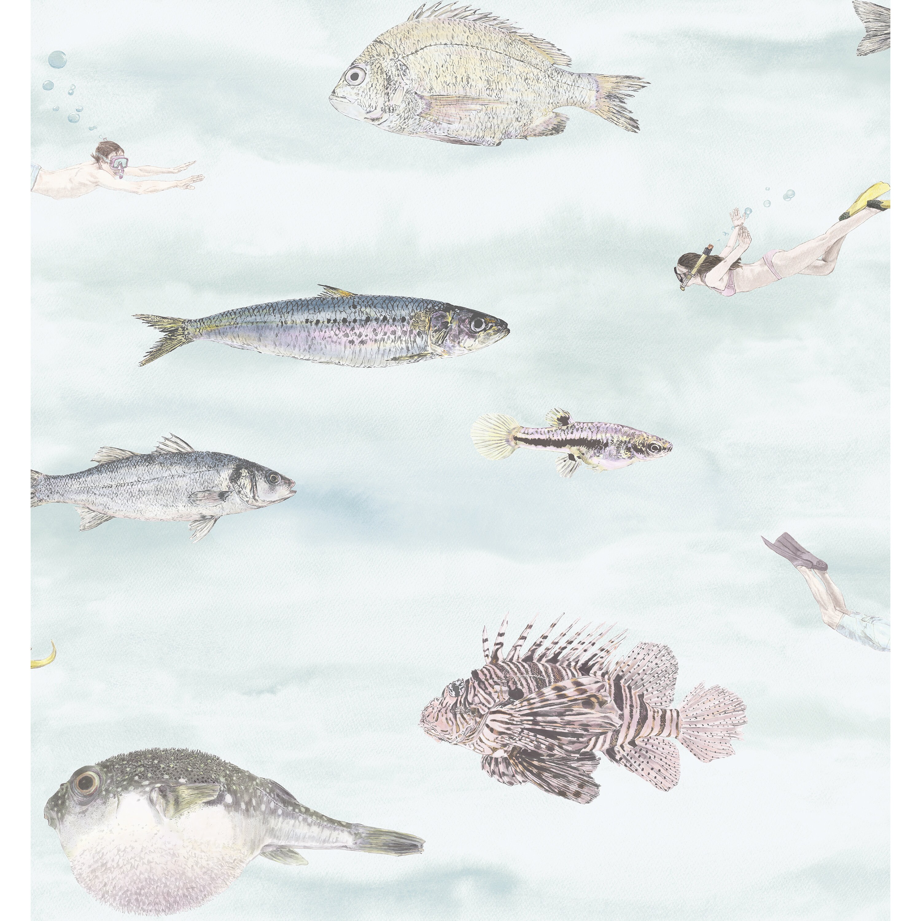 SAMPLES Fish Wallpaper Sample - Etsy UK