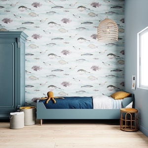 Fish Wallpaper, Under the Sea Wallpaper, Bathroom Wallpaper, Ocean ...