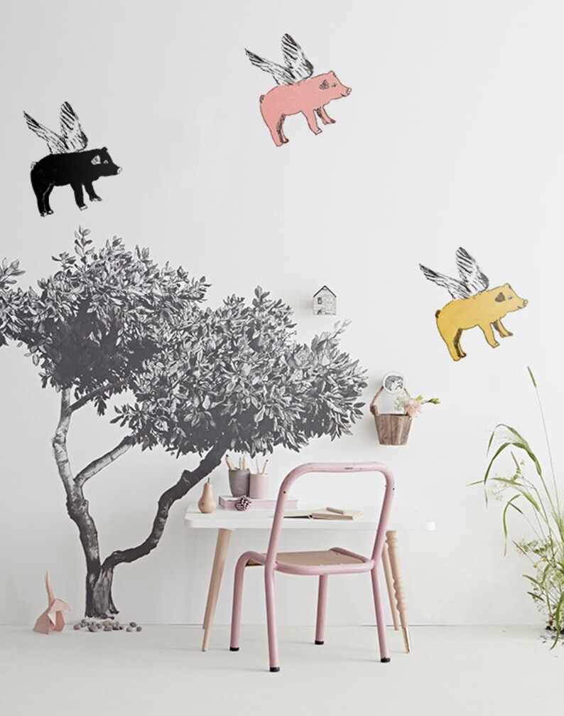 Flying Pigs Wall Sticker Sets - Etsy
