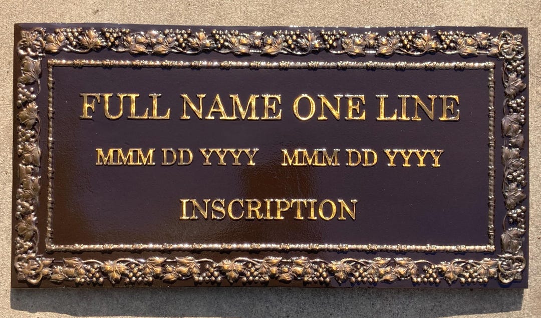 16"x10" Bronze Grave Marker, Flat Bronze Memorial Plaque, Cemetery ...