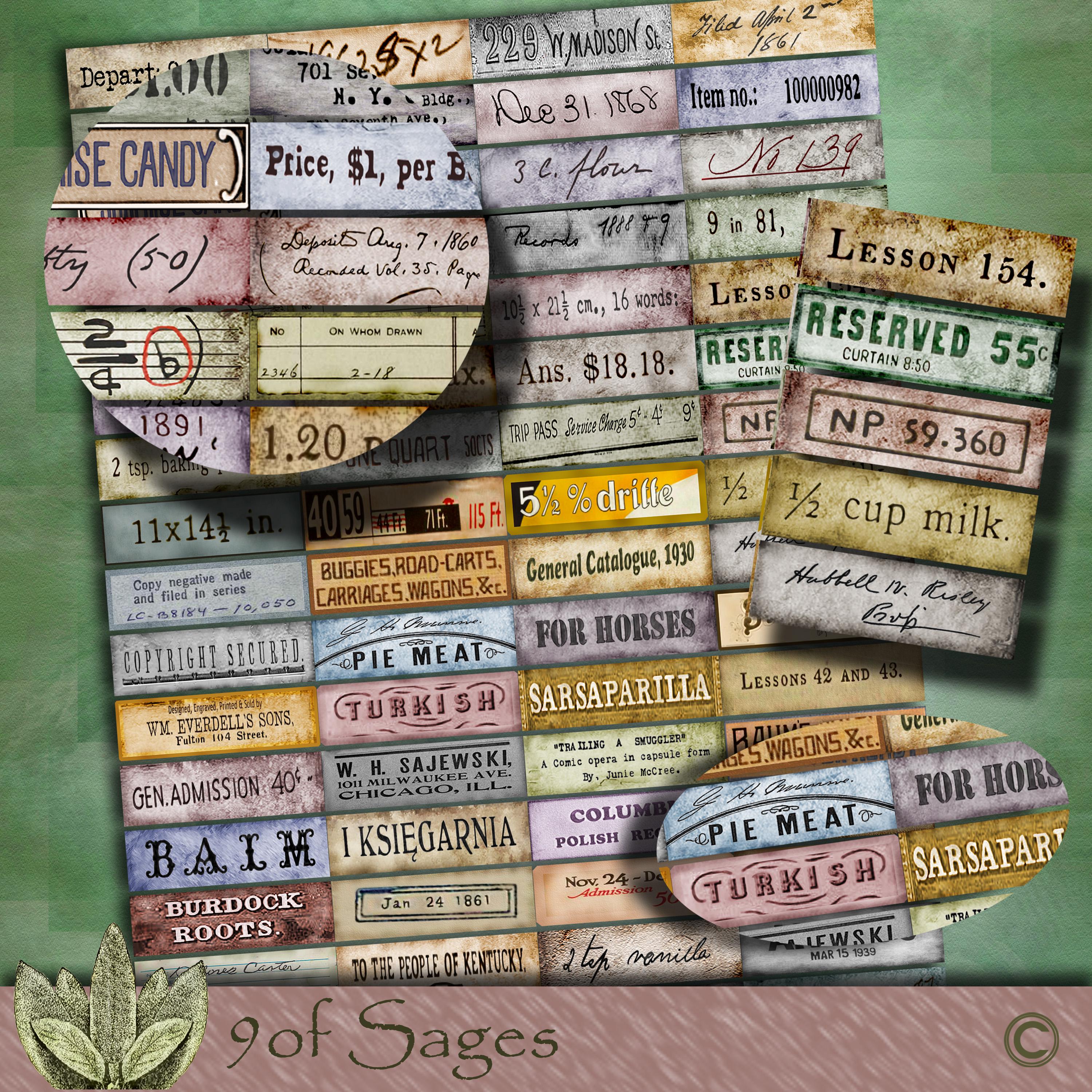 Digital Vintage Labels for Every Craft Project, Authentic 1800s Text ...