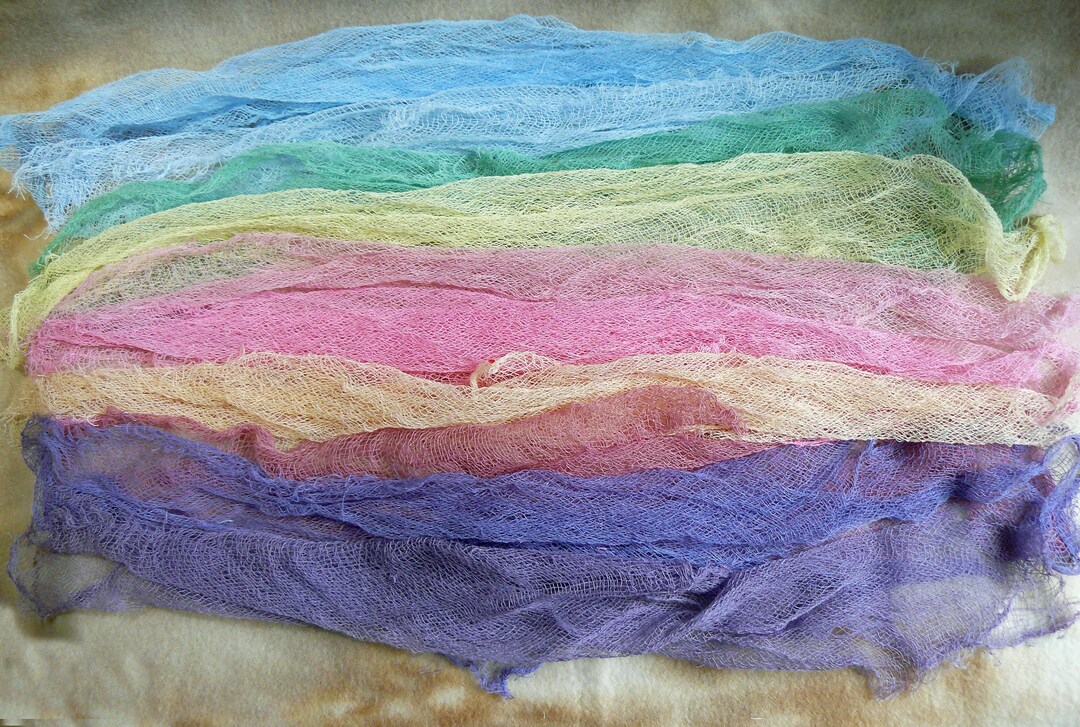 Small Colorful Cheese Cloth Pieces Hand Dyed for Craft Projects - Etsy