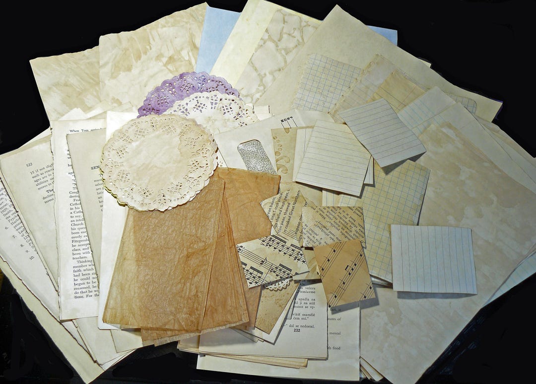 Grab Bag Print Ephemera Paper Pack Supplies, 60 Paper Products, Paper ...