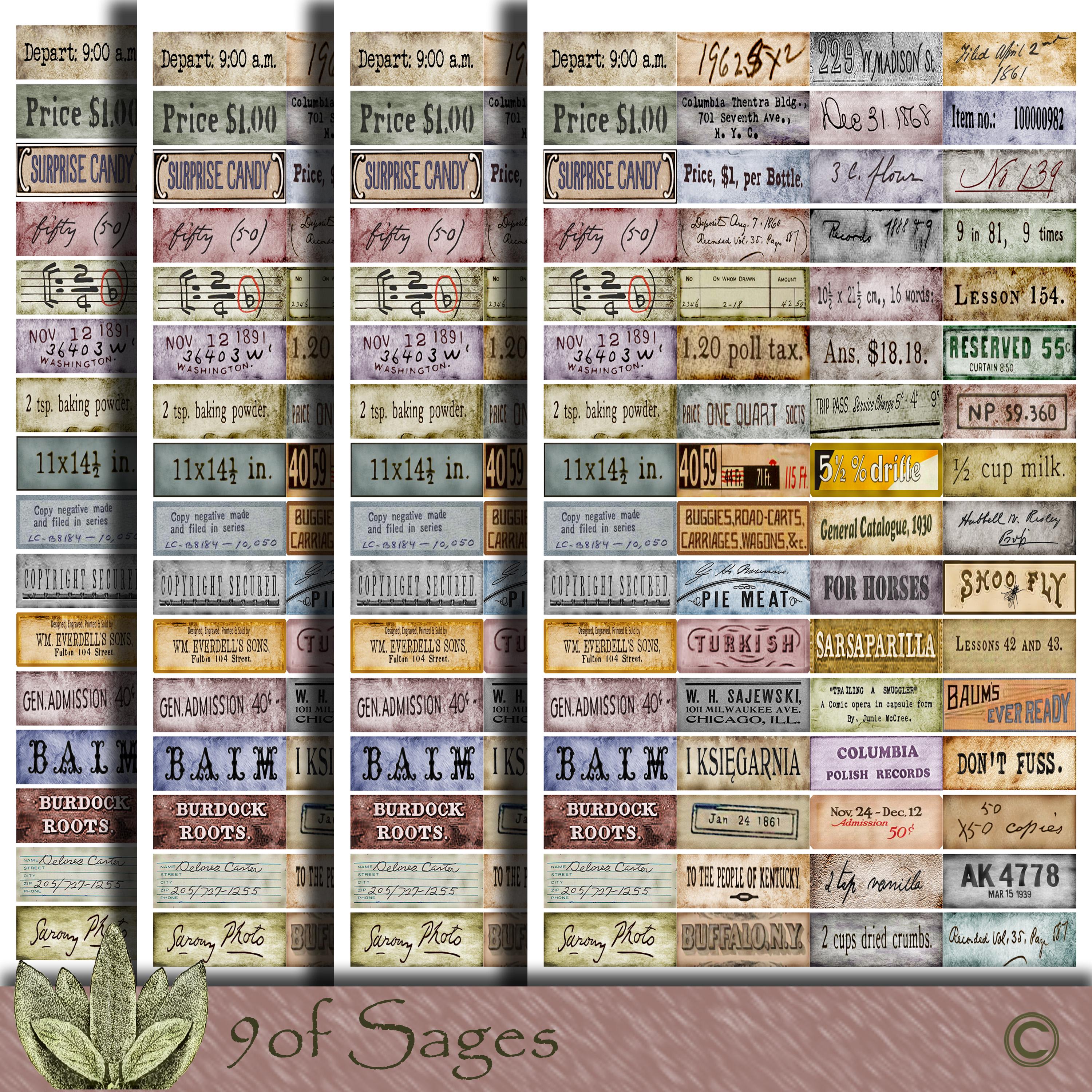 Digital Vintage Labels for Every Craft Project, Authentic 1800s Text ...