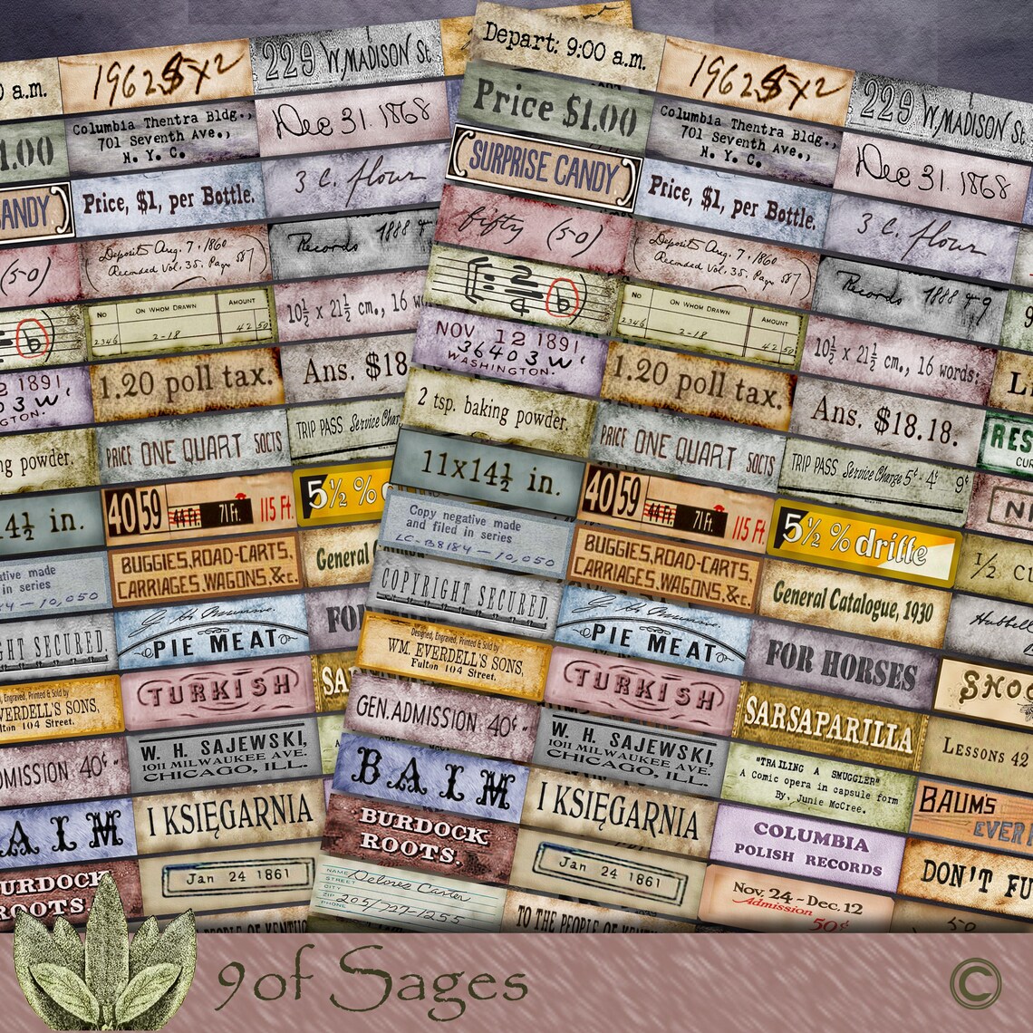 Digital Vintage Labels for Every Craft Project, Authentic 1800s Text ...