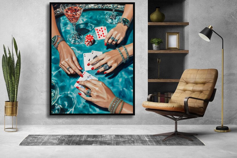 Poker Night Digital Poster Printable Wall Art , Room Decor , Poker ...