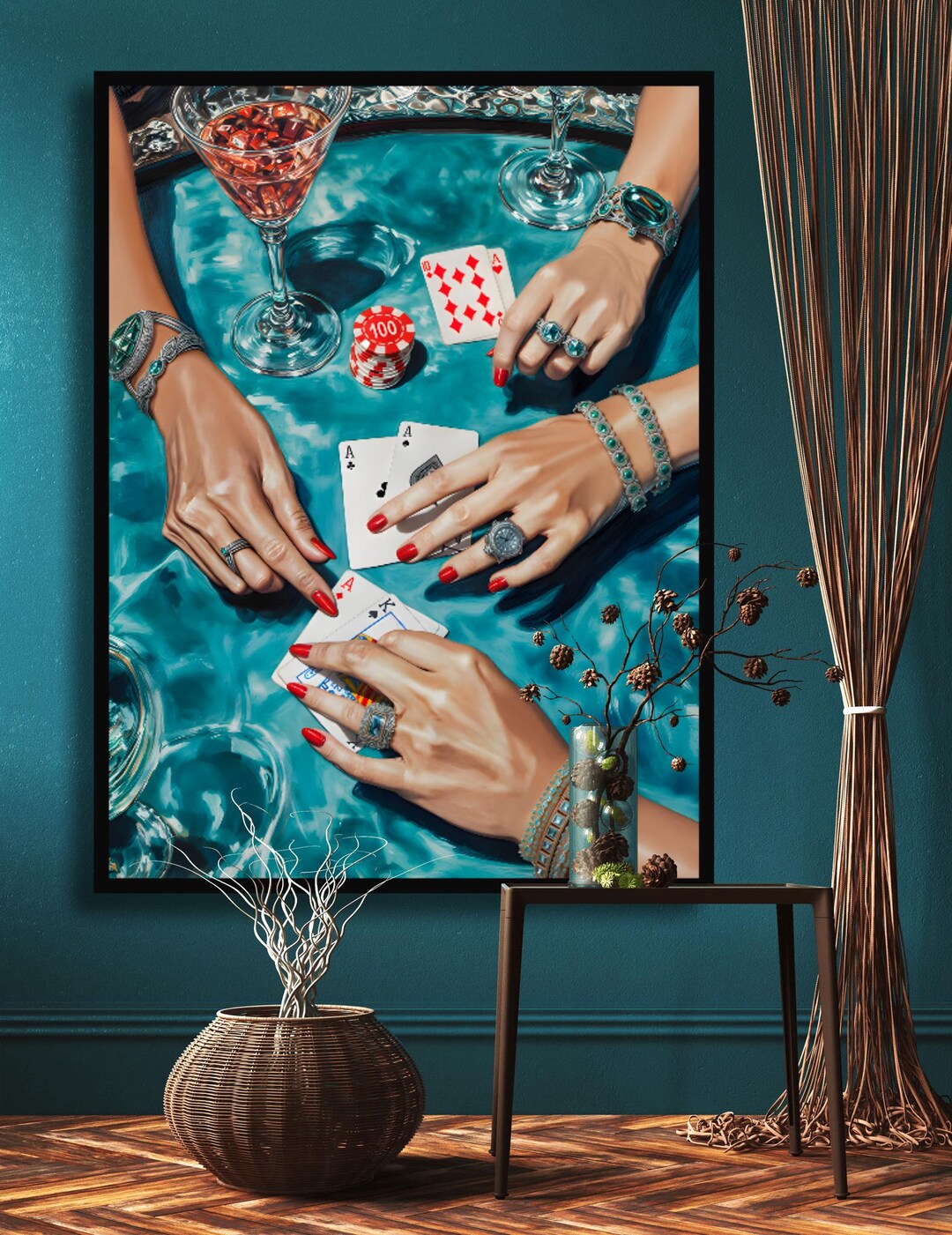 Poker Night Digital Poster Printable Wall Art , Room Decor , Poker ...