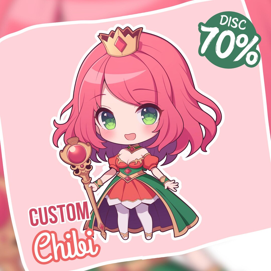 CUSTOM CHIBI CHARACTER, Chibi Anime Style, Custom Chibi Commission ...