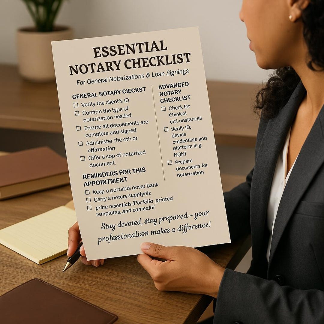 Essential Notary Checklist - Etsy