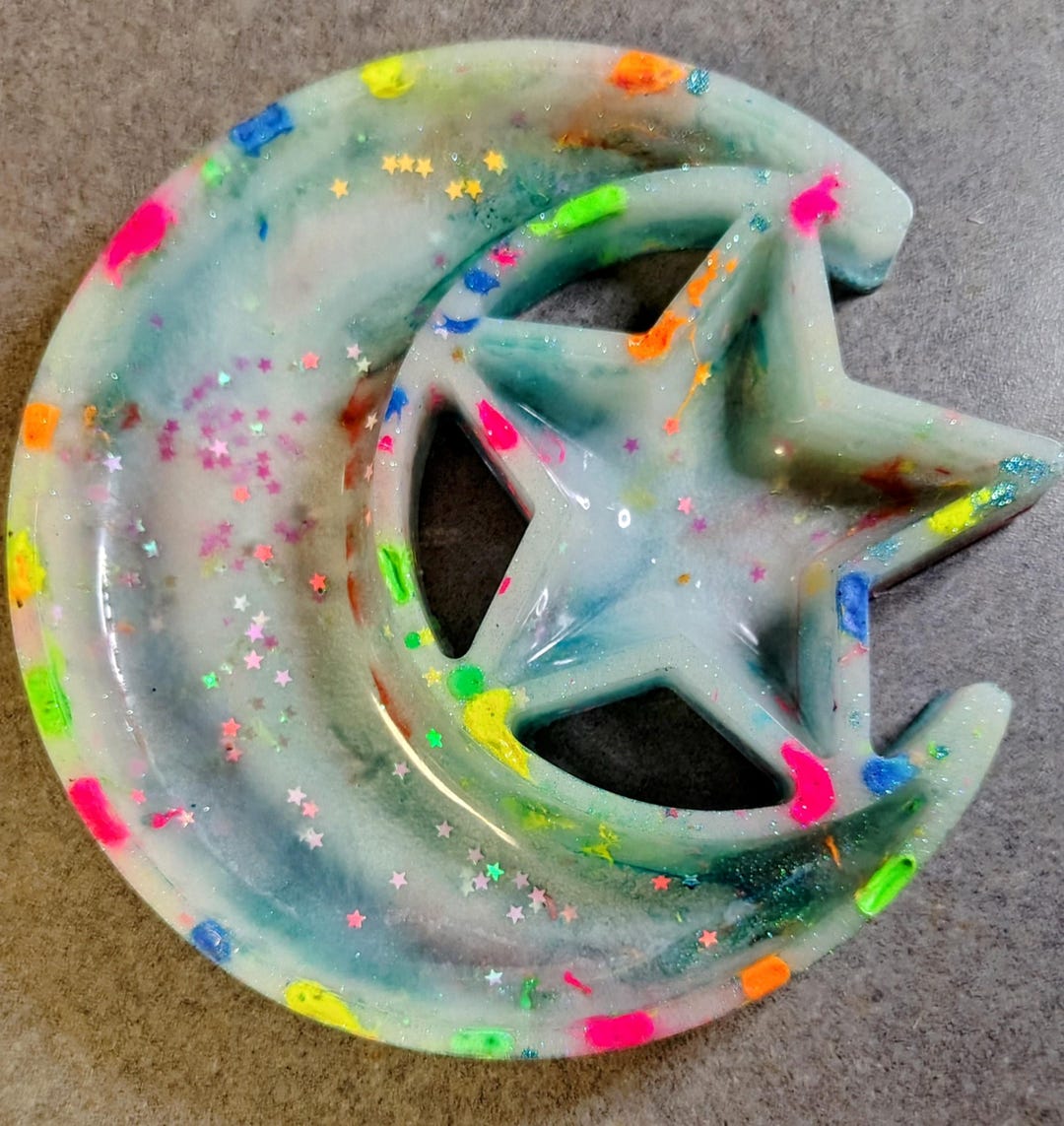 Glow in the Dark Thick Moon and Star Dish - Etsy