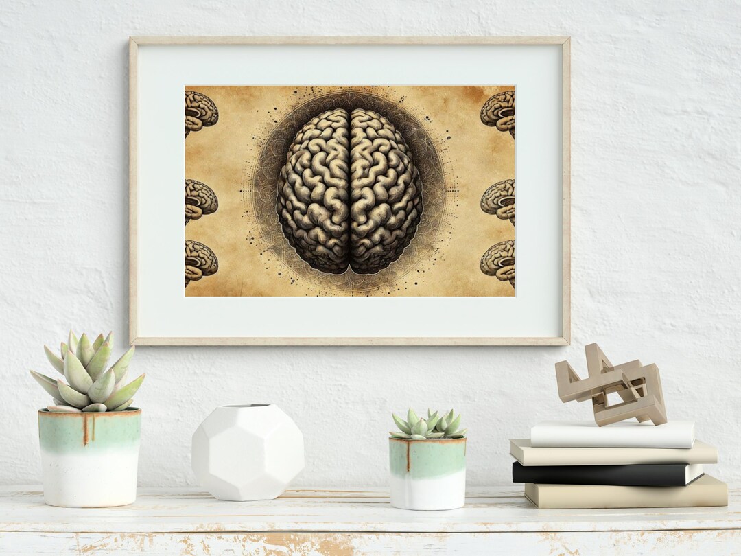 Poster Print, Human Brain Sketch Wall Art, Rolled Posters for Studying ...