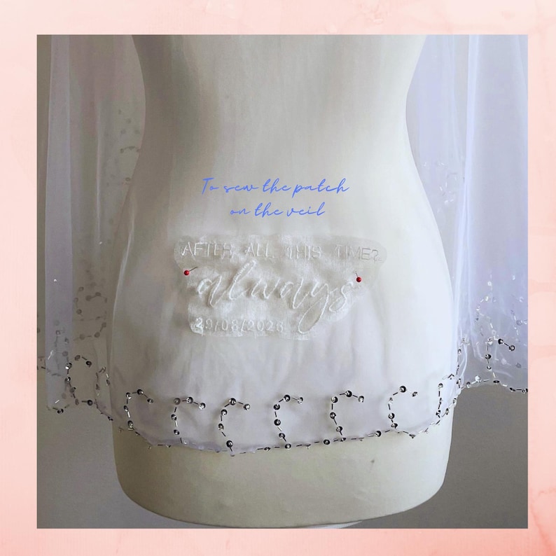 Personalized Wedding Veil and Dress Patch – Custom Embroidered Tulle ...
