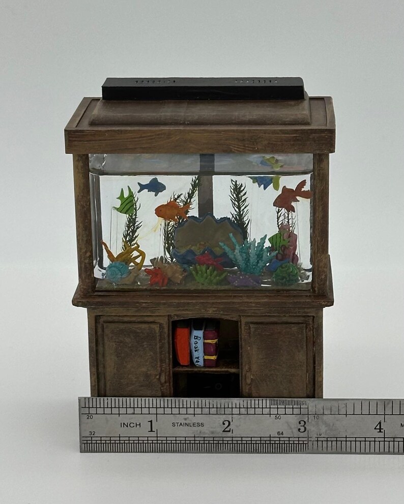 1:12 Dollhouse Fish Tank Miniature Aquarium Scale Model With LED ...