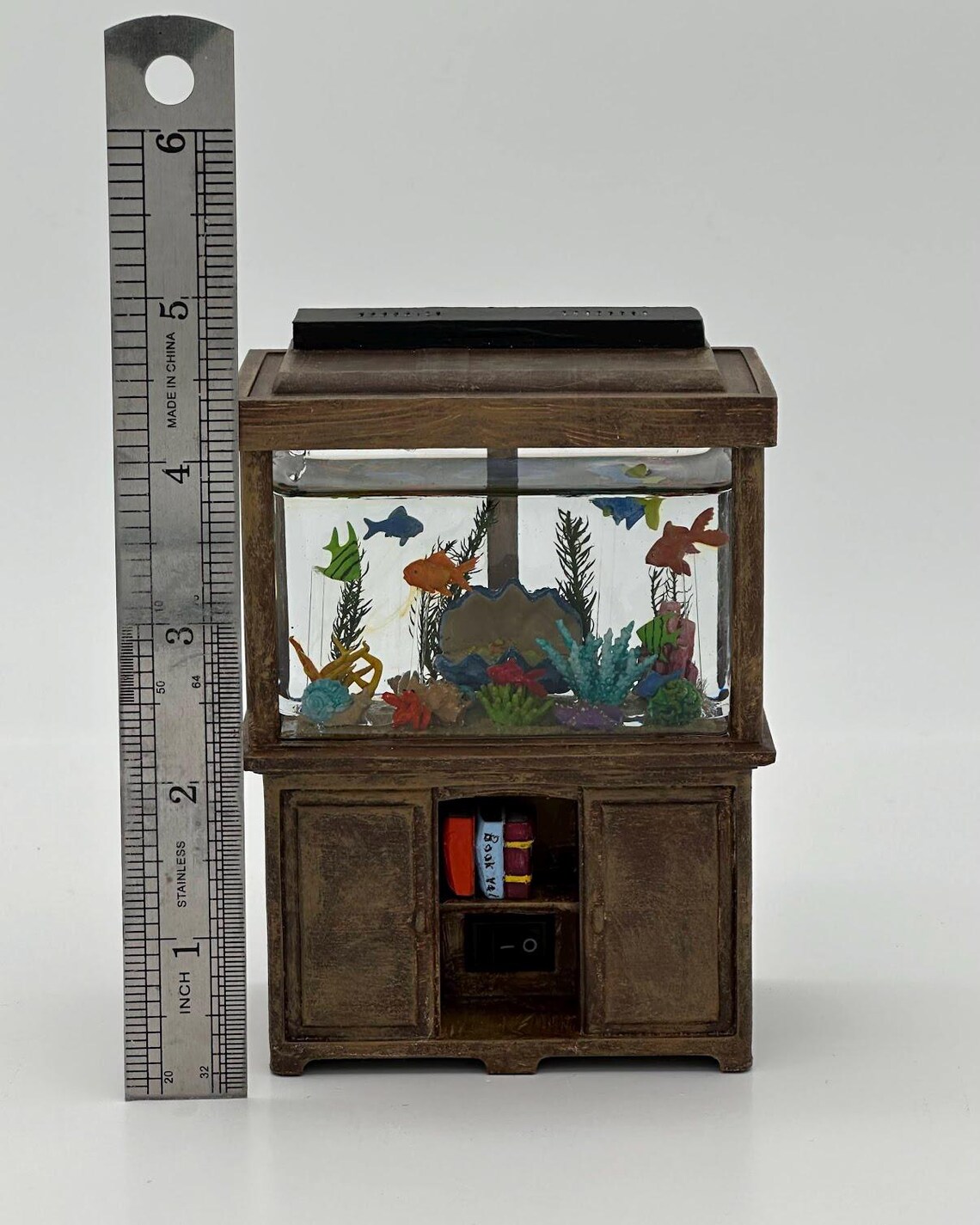 1:12 Dollhouse Fish Tank Miniature Aquarium Scale Model With LED ...