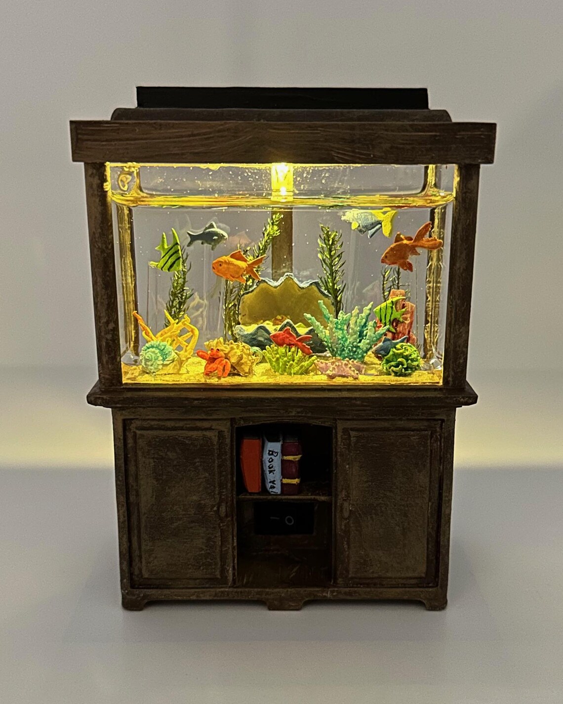 1:12 Dollhouse Fish Tank Miniature Aquarium Scale Model With LED ...
