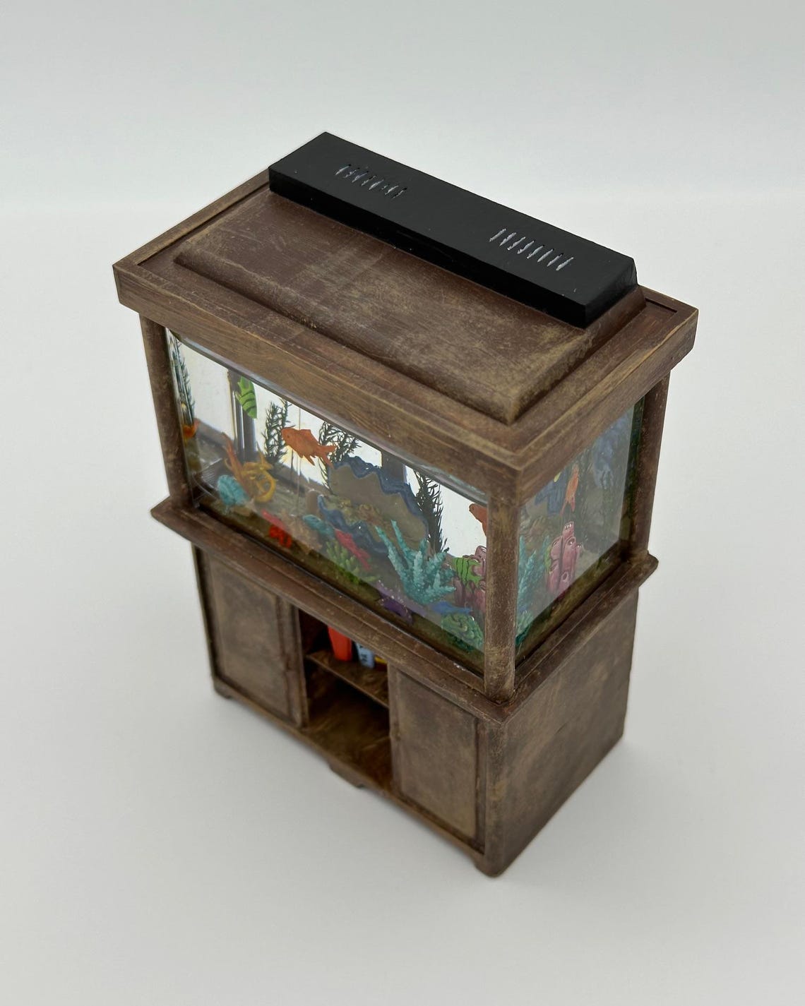 1:12 Dollhouse Fish Tank Miniature Aquarium Scale Model With LED ...
