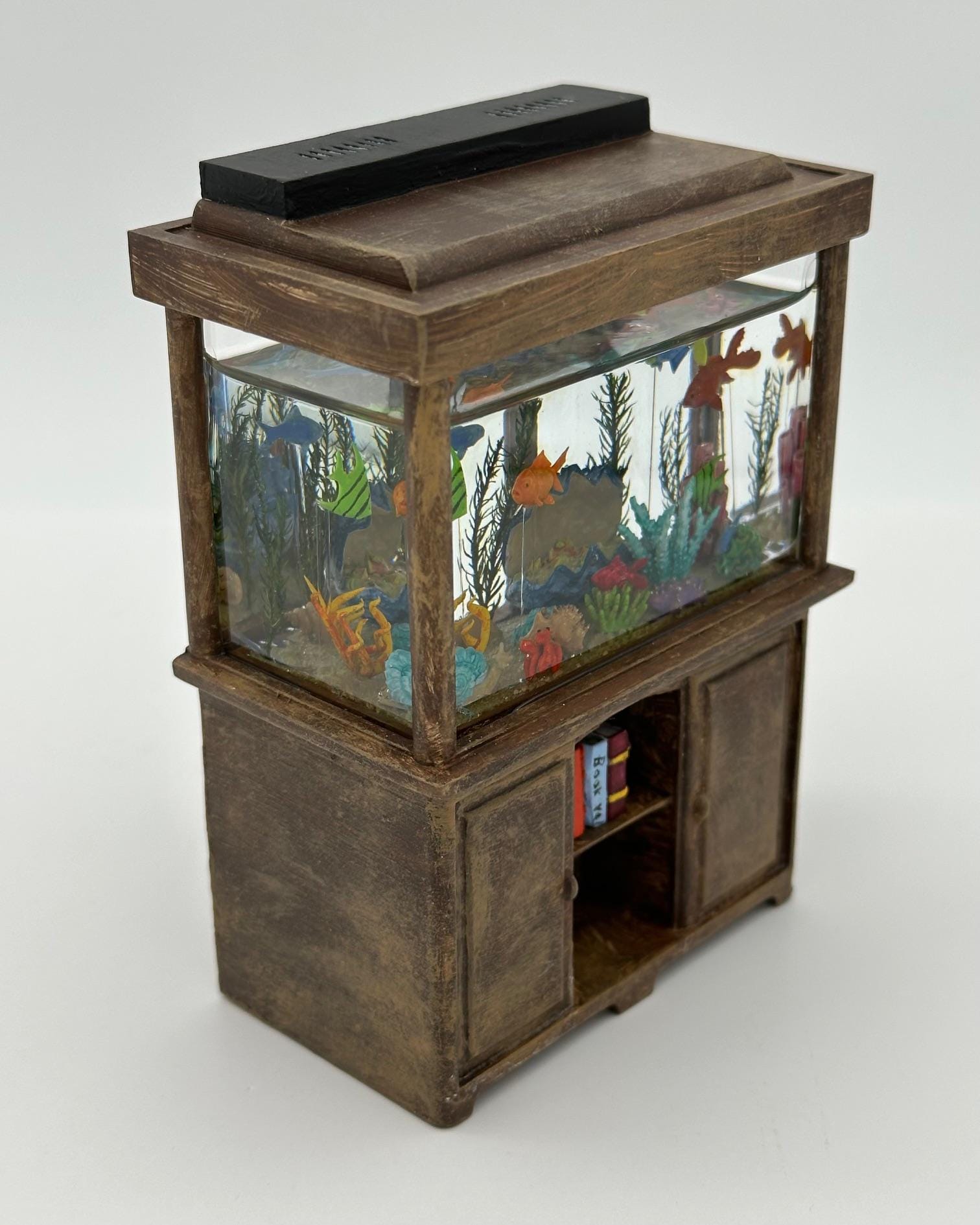 1:12 Dollhouse Fish Tank Miniature Aquarium Scale Model With LED ...