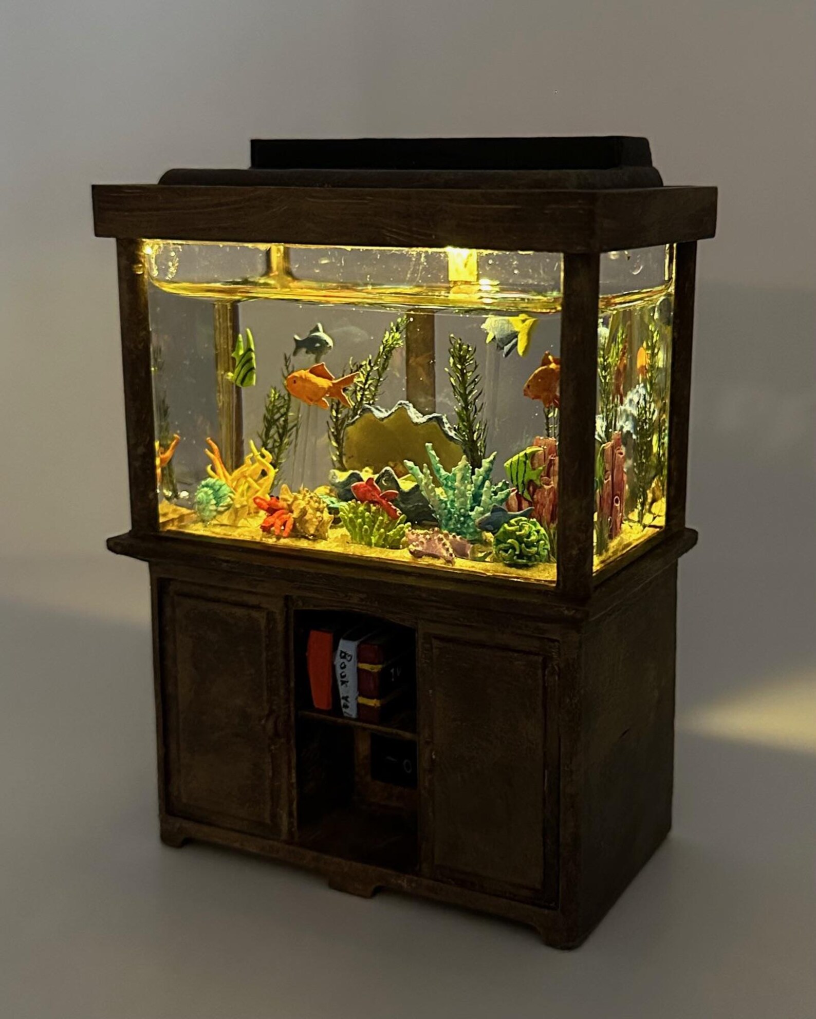 1:12 Dollhouse Fish Tank Miniature Aquarium Scale Model With LED ...