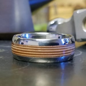 Titanium Guitar String Ring Custom Made Bands USA Made to Order Fast ...